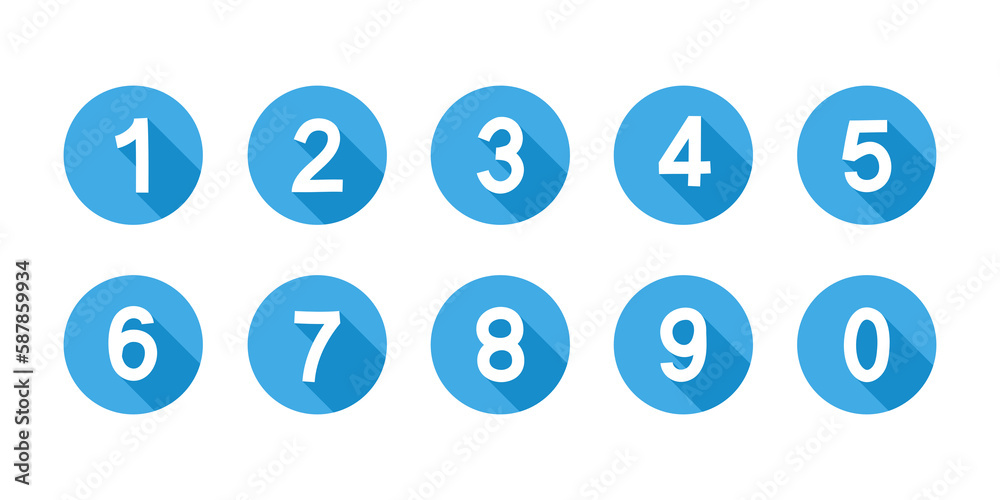 Numbers icon set on transparent background. Stock Illustration | Adobe ...