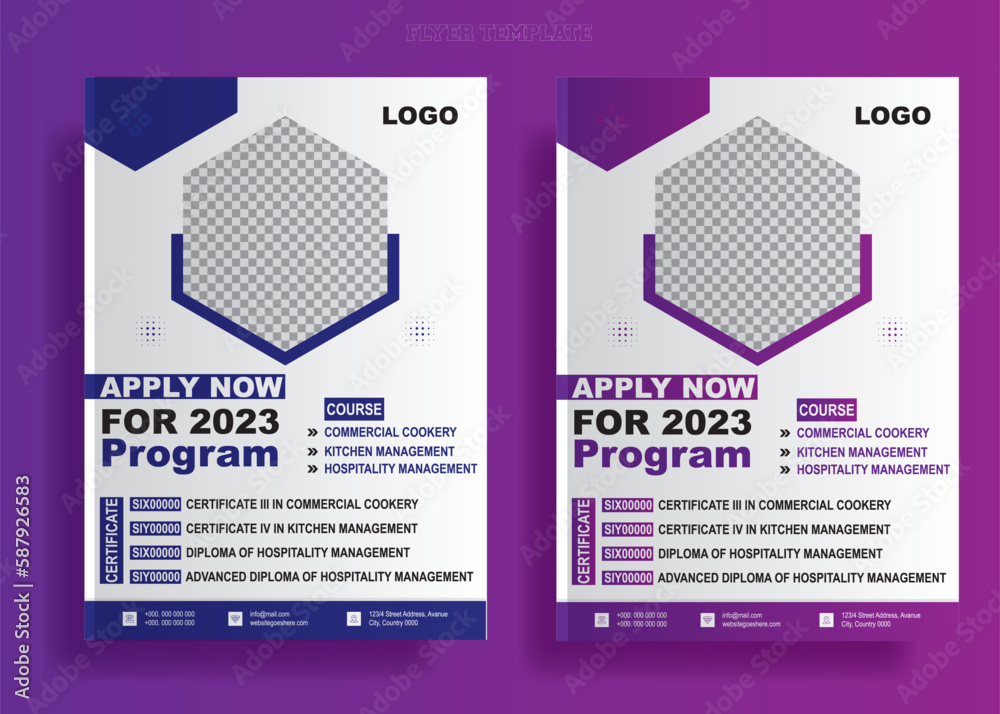 Flyer design for the program application template, invitation cards for ...