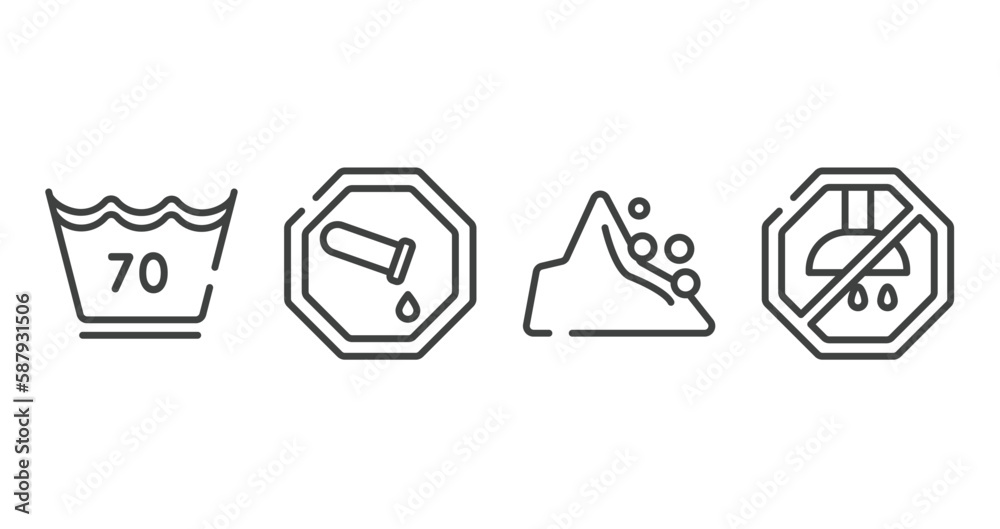 pictograms outline icons set. thin line icons sheet included 70 degrees ...