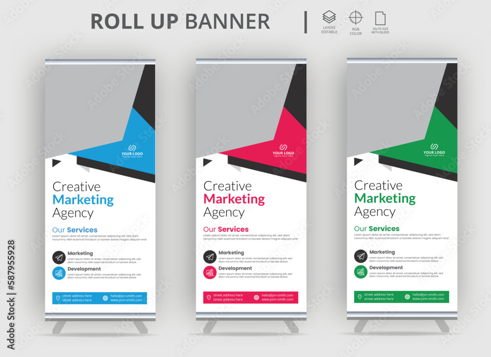 Creative Corporate Roll-Up Banner Signage Standee Template, Creative ...
