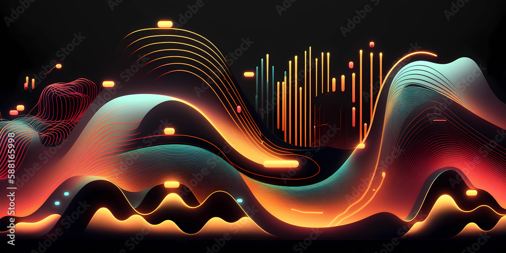 Neon tron style desert in the metaverse. neon background. Futuristic ...