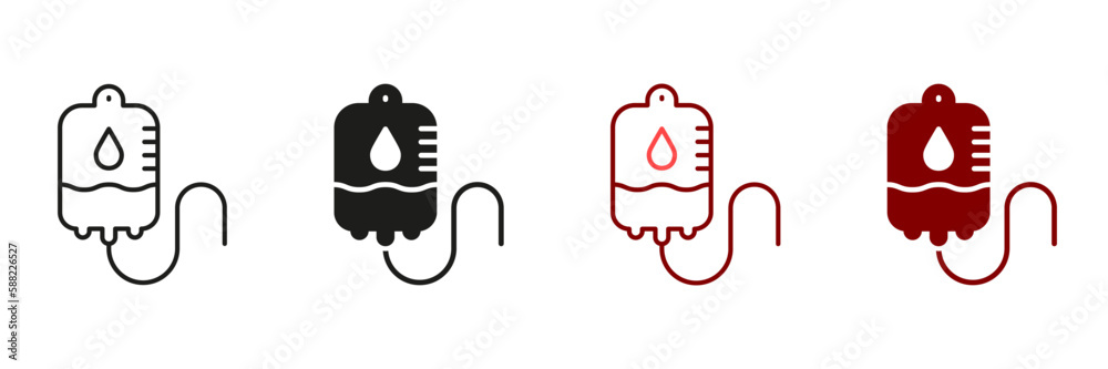 Intravenous Bag for Plasma Donation Black and Color Sign. Blood ...