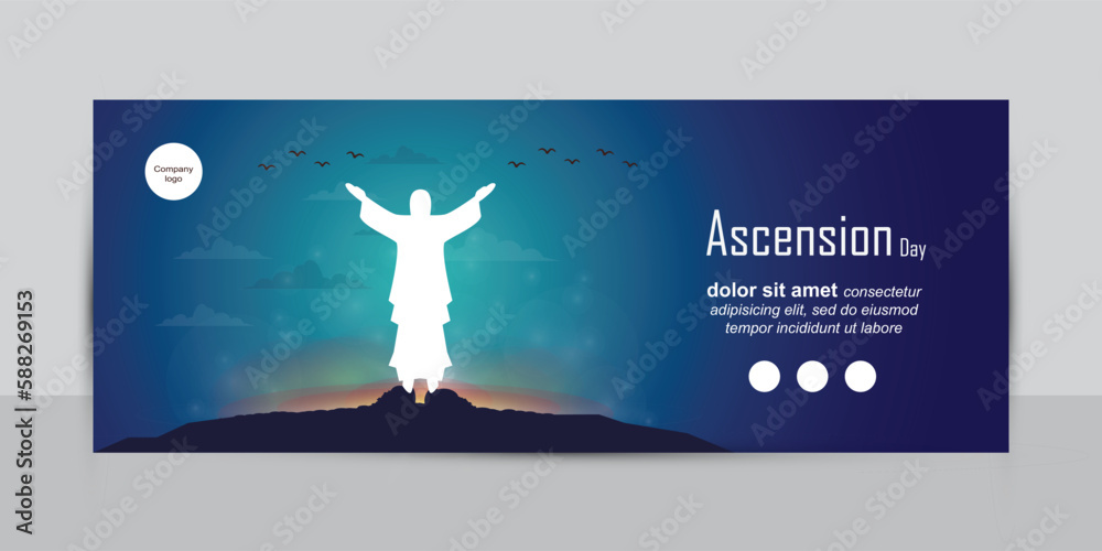 Jesus ascension day with white Jesus Statue symbol for web banner Stock ...