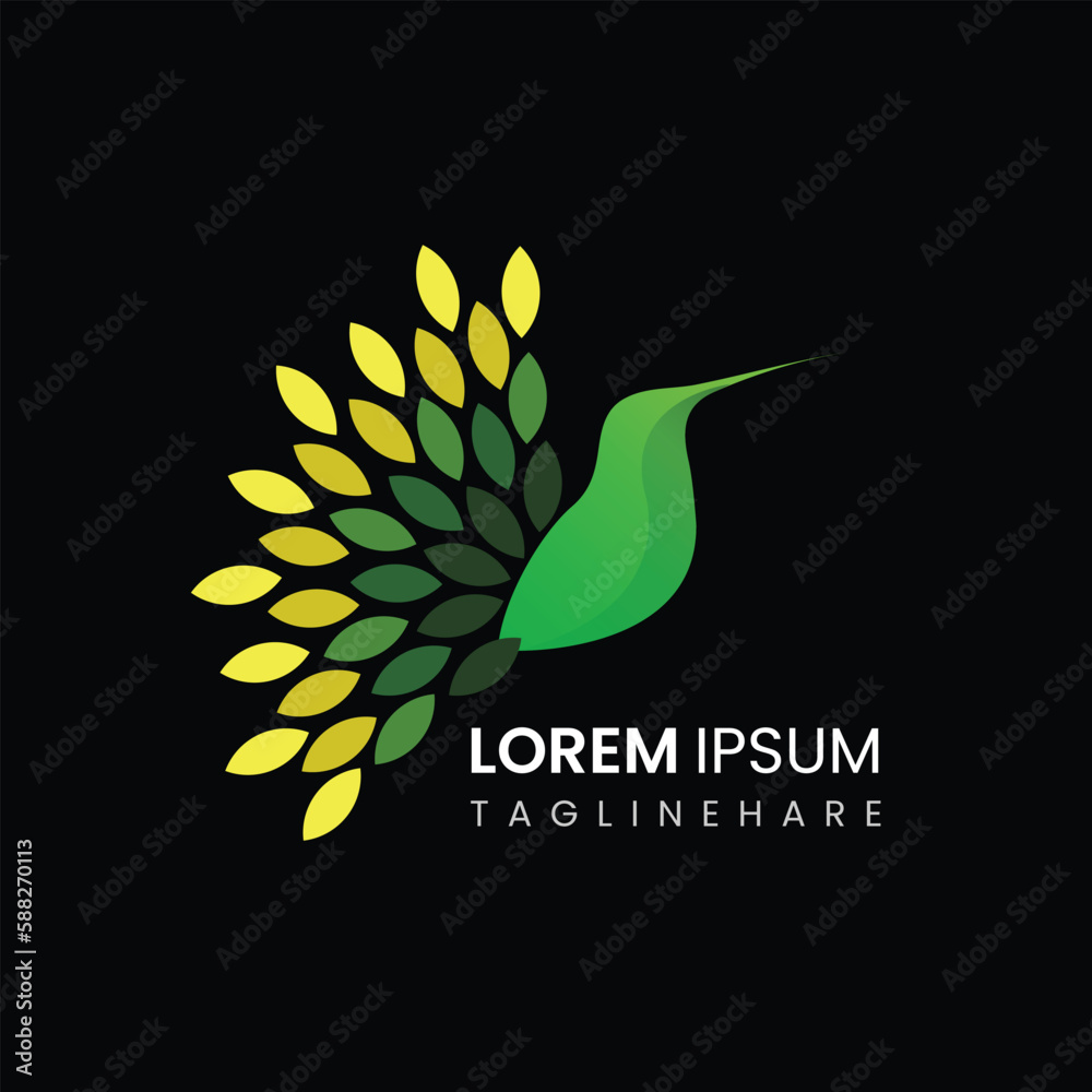Bird logo vector design with gradient color. Stock Vector | Adobe Stock