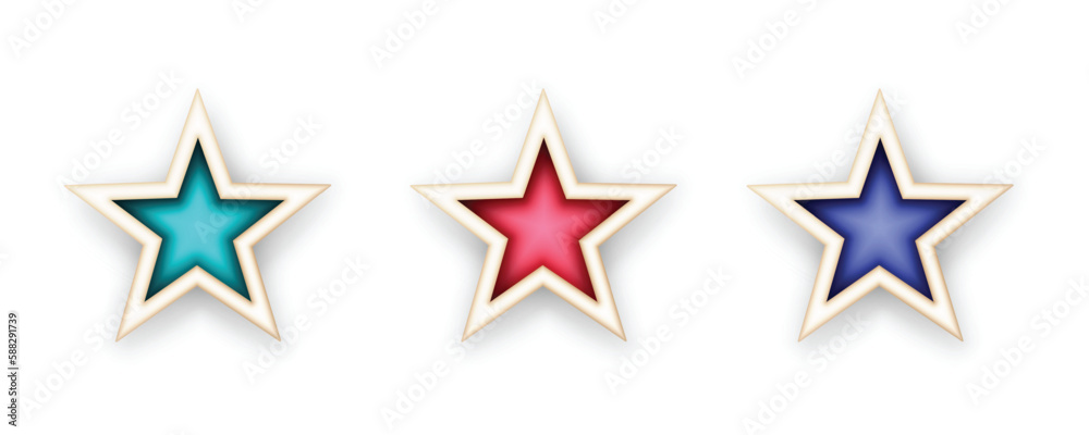 Set of Colorful Cute Magical Stars, Deco Element. Aesthetic Objects ...