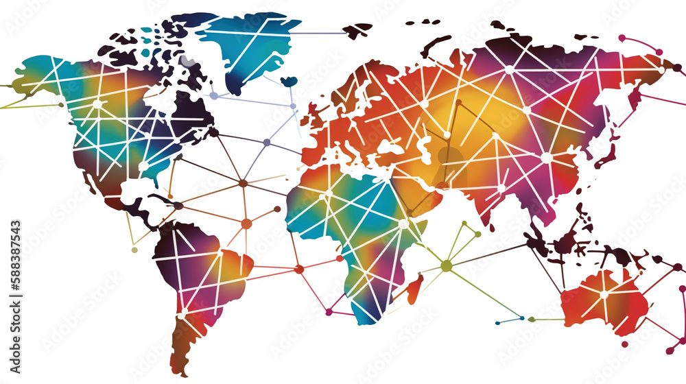 Abstract World Map Depicting the Interdependence of International Trade ...
