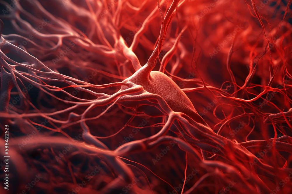 Health care and medicine concept. Abstract visualization of of red ...