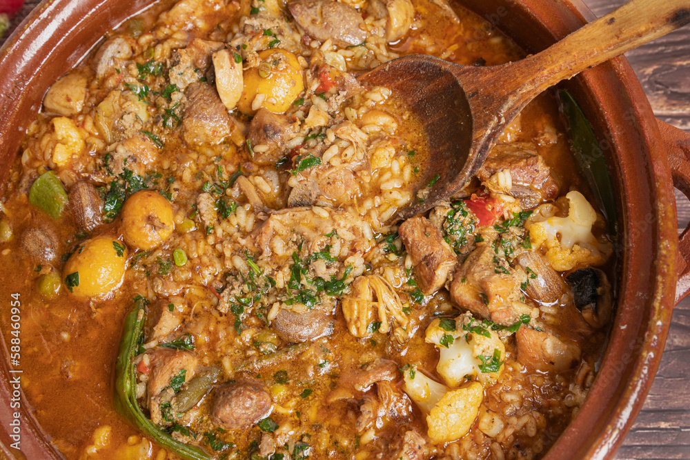 "Arroz brut", a typical dish of Mallorcan gastronomy. Food from ...