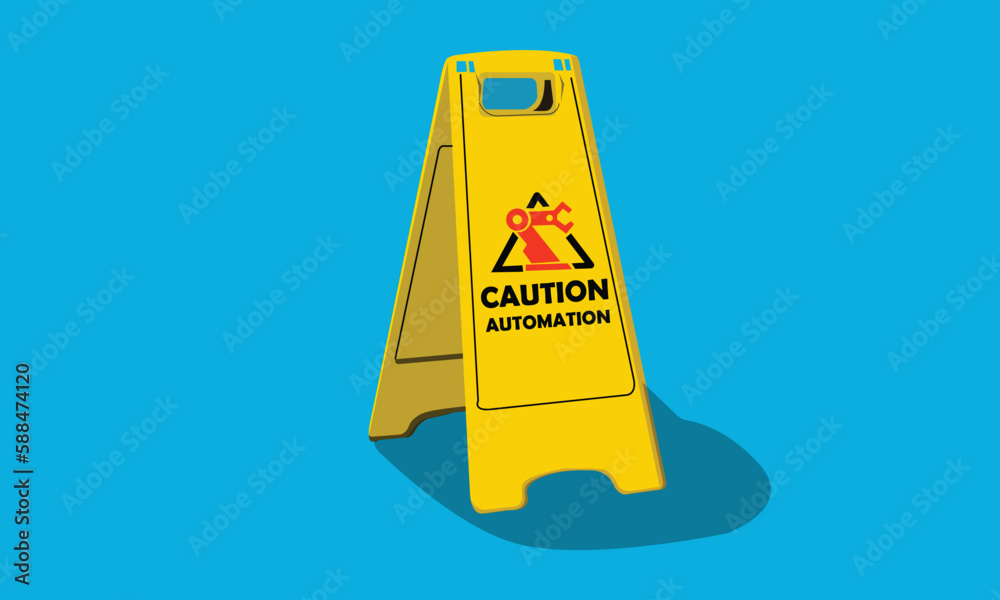 Caution automation Work In Progress Sign Board A Stand and Maintenance ...