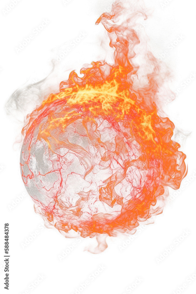 Burning Ball with Alpha Channel for Compositing, AI Generative Stock ...