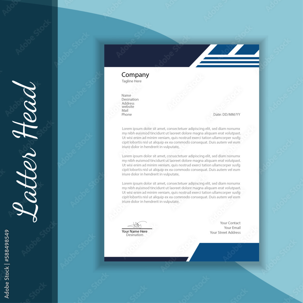 Letter Head Design, Business latter head Pad Design. a4 size and unique ...