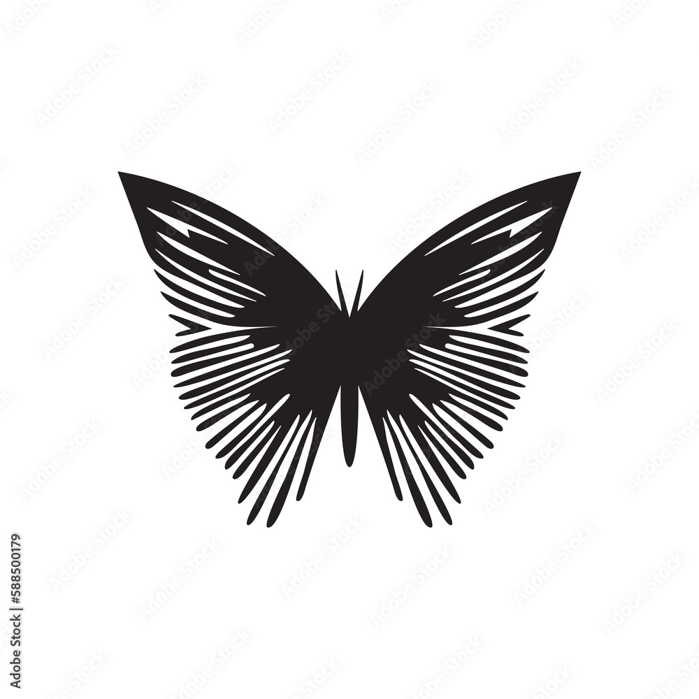 Butterfly Icon, Moth Symbol, Insect Silhouette, Butterflies Pictogram ...