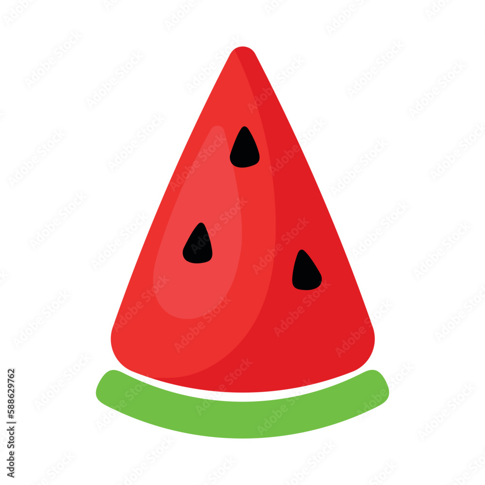Watermelon Slice Icon Clipart Cartoon Fruit Doodle Vector Illustration ...