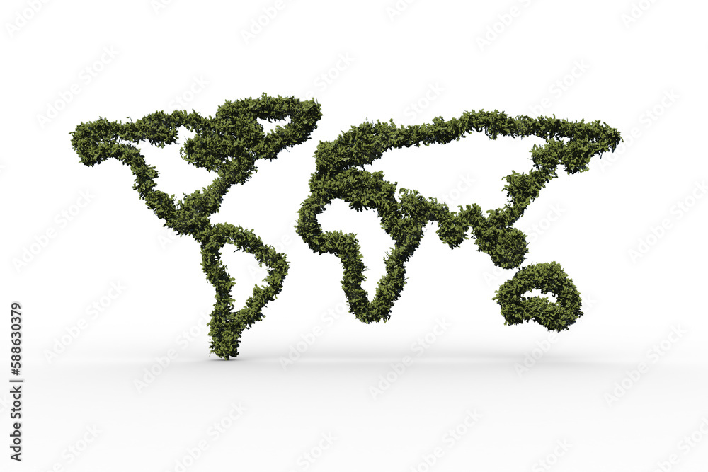 World map made of leaves Stock Illustration | Adobe Stock