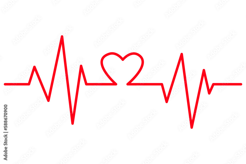 Vektor Heartbeat Cardiogram Medical Background Illustration Heart Beat ...