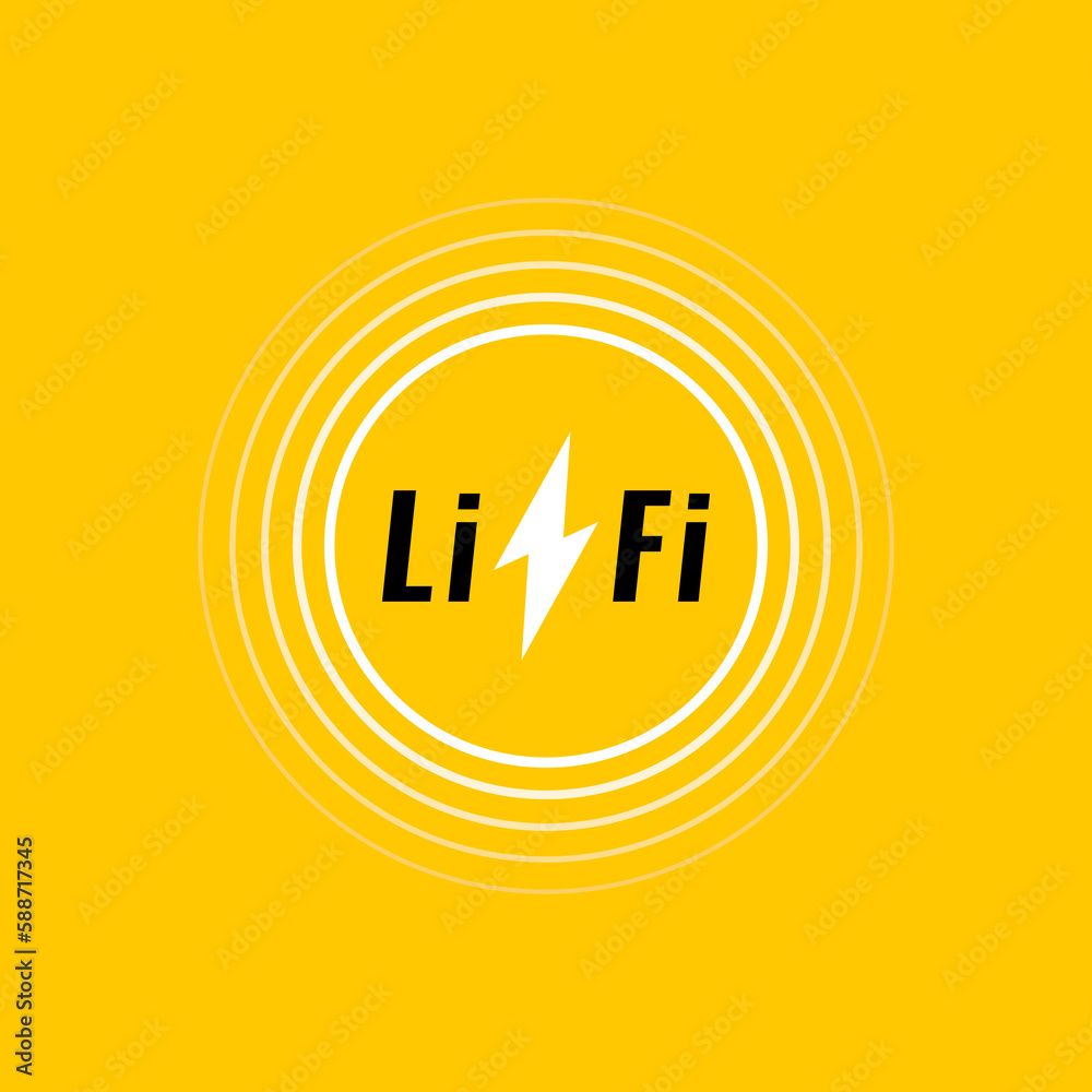 Li-fi wireless logo with waves. Light Fidelity. Visible light ...