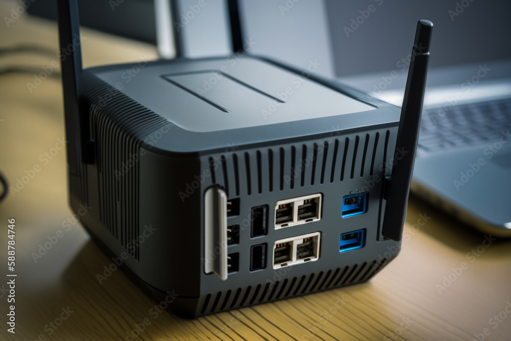 Router on the table. Router is a device that forwards data packets between computer networks ...