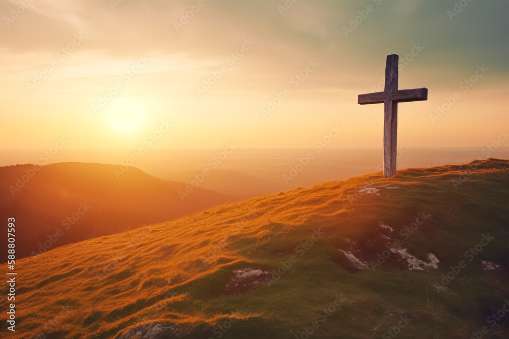 Calvary's Three Crosses: A Serene Landscape Illustrating the Place ...
