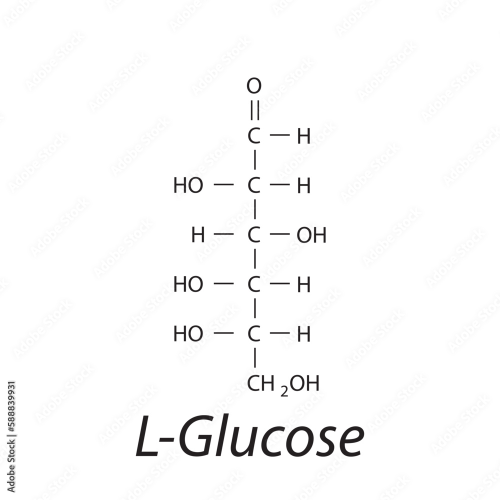 Straight chain form chemical structure of L-Glucose sugar. Scientific ...