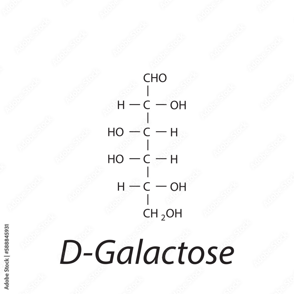 Straight chain form chemical structure of D-Galactose sugar. Scientific ...