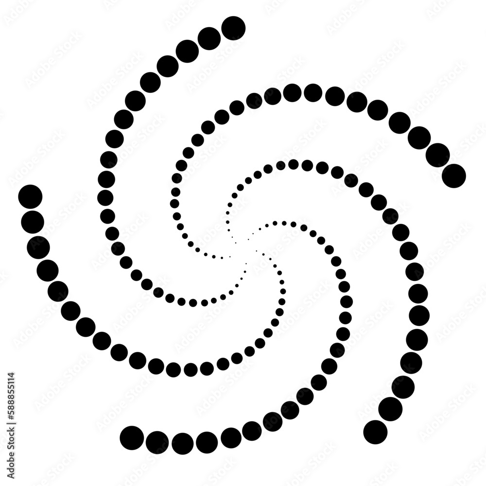 Dotted Fibonacci phyllotaxis spiral patterns in vector. Mathematical ...