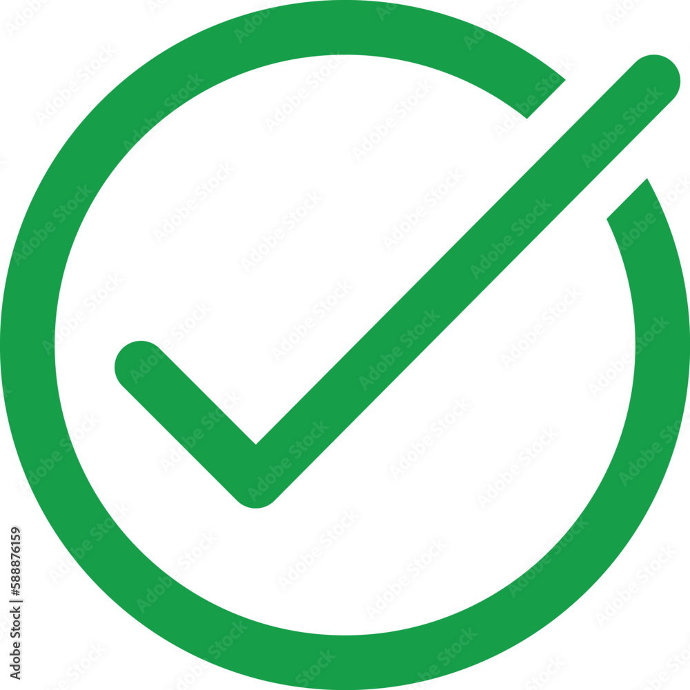 green check mark icon in trendy style . tick symbol in green color ...