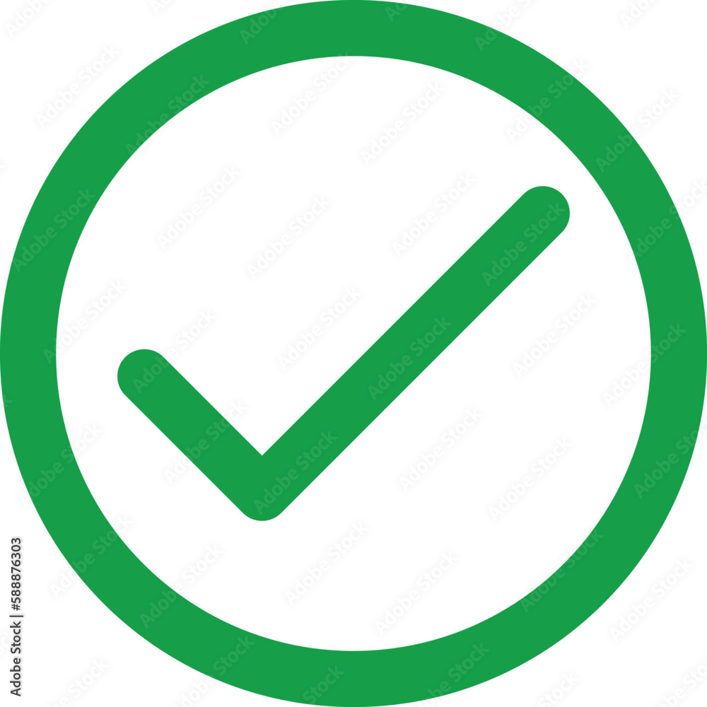 green check mark icon in a circle . green tick icon vector 素材庫向量圖 ...