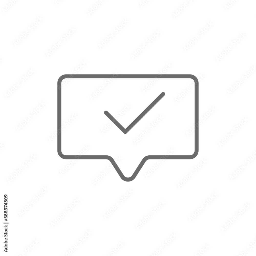 Accepted Feedback icon with black outline style. symbol, choice ...