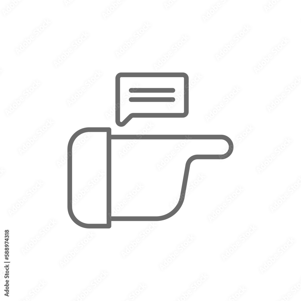 Complain Feedback icon with black outline style. customer, comment, bad ...