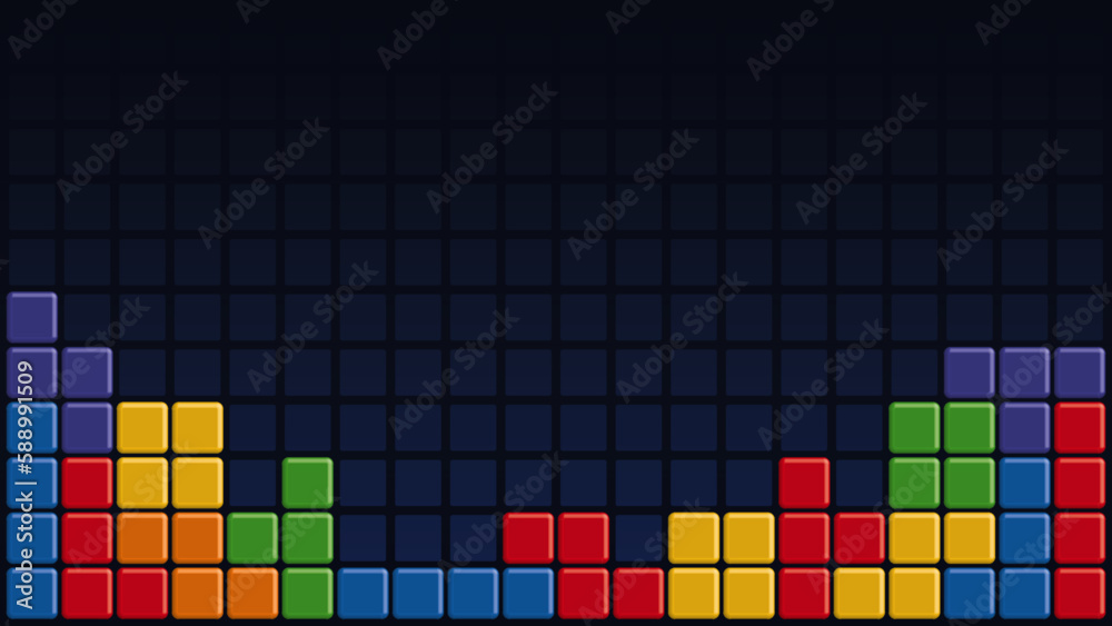 Tetris Brick Game Background Template Stock Vector | Adobe Stock