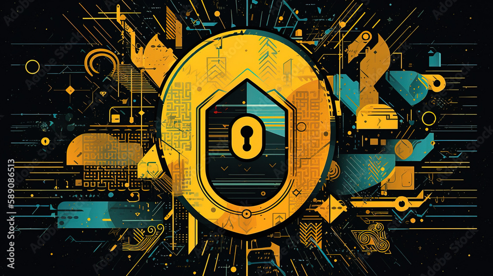 Internet Security Software, padlock, antivirus, firewall, and binary ...