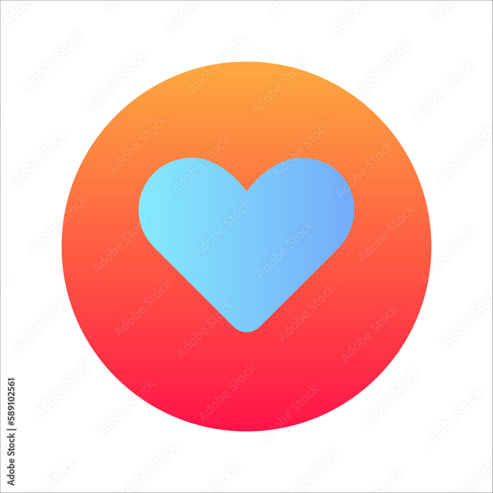 Heart icon in trendy flat style. Heart icon page symbol for your web ...