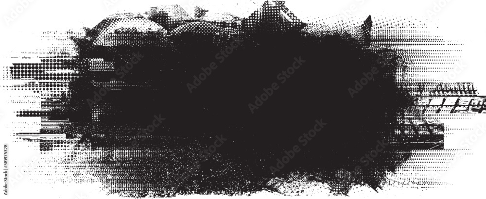 Glitch distorted grungy isolated banner . Design element for brochure ...