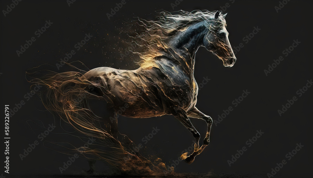 Horse animal abstract wallpaper. Contrast background stallion in vivid ...