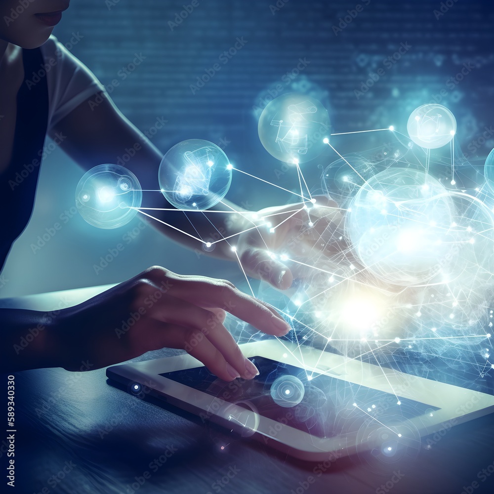 4k x 4k - This futuristic image showcases various technologies that are ...