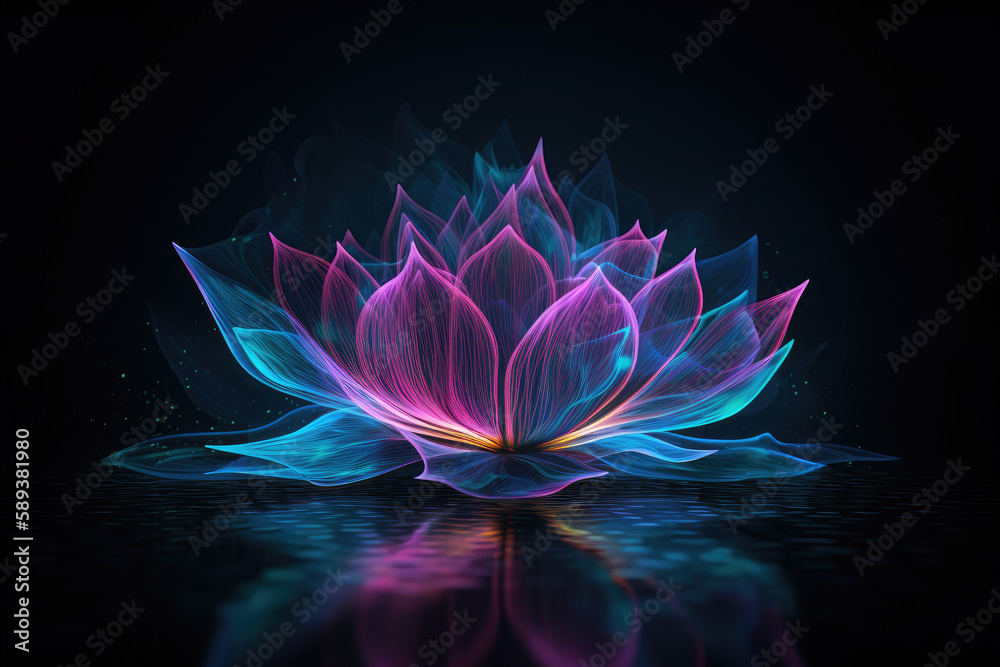 Abstract lotus flower, generative AI Stock Illustration | Adobe Stock