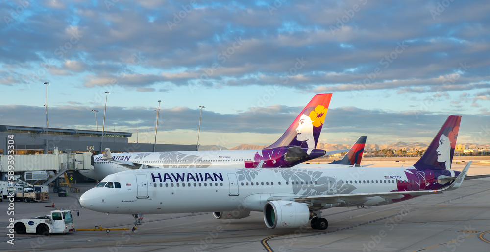 Las Vegas, U.S.A. Hawaiian Airbus A321 neo at Las Vegas McCarran ...