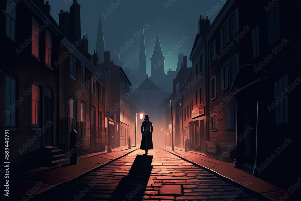 Jack the ripper, a serial killer in the dark alley in whitechapel ...