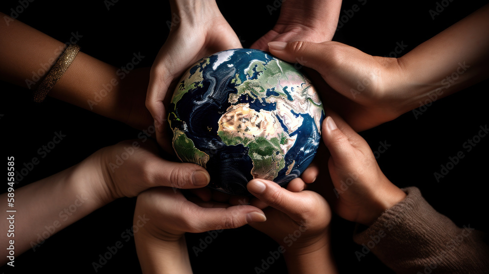 International Cooperation for the Environment, Diverse People Holding ...