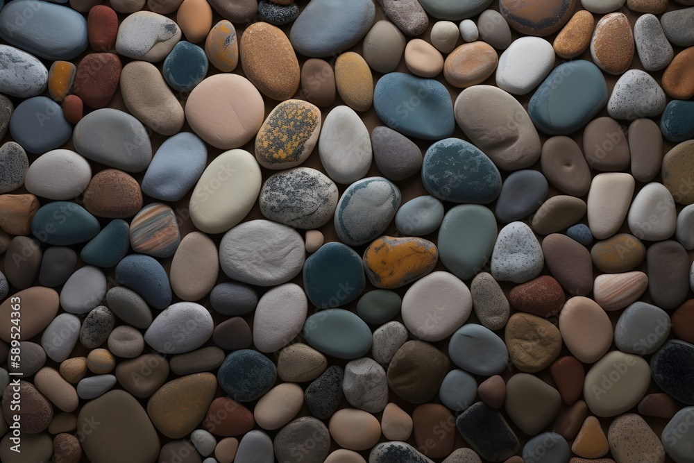 Stones overlapped in a repeating pattern to form a natural gradient of ...