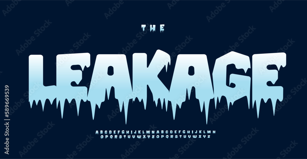 Ice alphabet, icy icicles sans serif, melting letters, funny paint ...