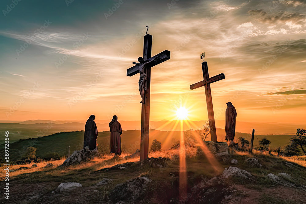 Jesus crucifixion Bible story, generated AI, generated, AI Stock ...