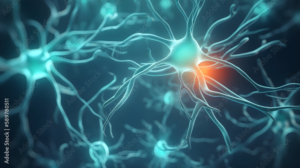 Illustration Stock Neuron cells, neuroscience, brain, nervous system ...