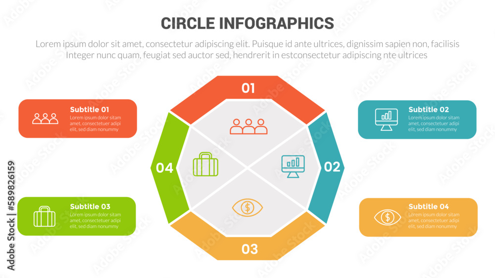 circle base infographics template diagram banner with big circle ...