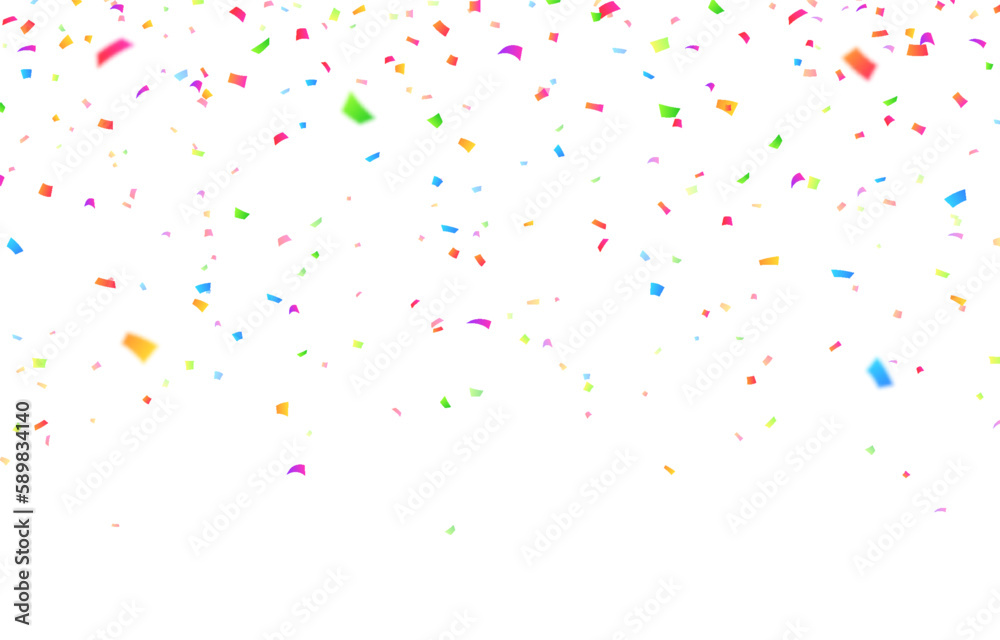 Vector confetti png. Multi-colored tinsel, confetti fall from the sky ...