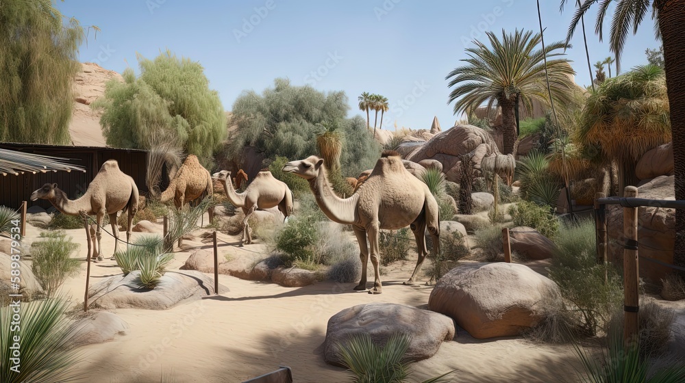 A desert oasis awaits you in our camel exhibit, complete with lush ...