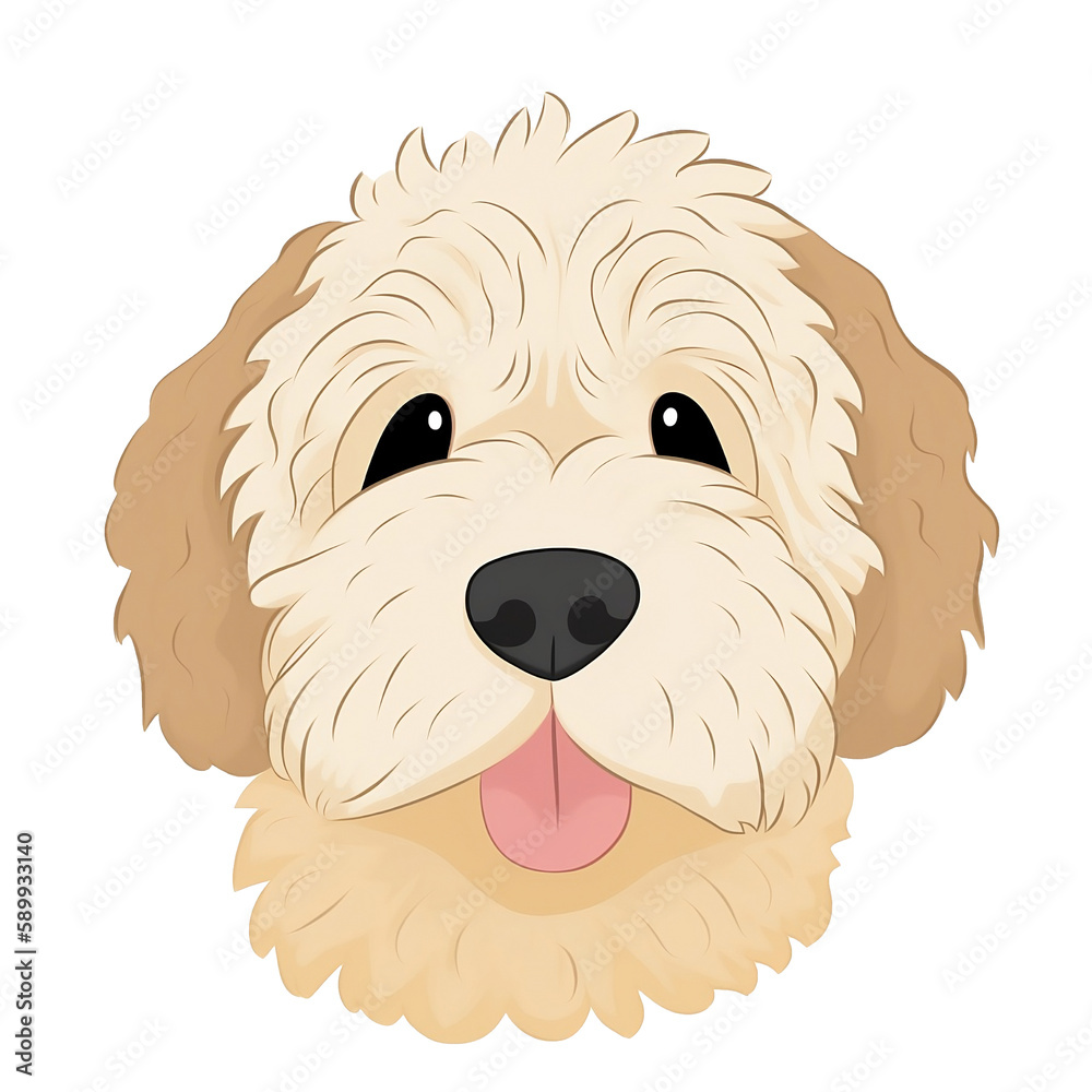 Goldendoodle Clipart Face, Cutout Stock Illustration | Adobe Stock