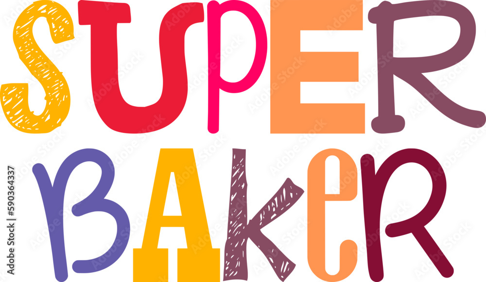 Super Baker Calligraphy Illustration for Infographic, Bookmark , Banner ...