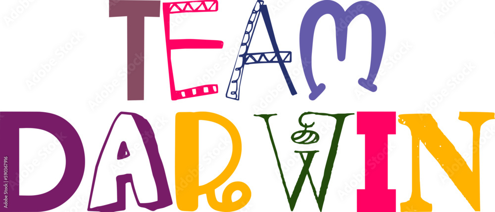 Image vectorielle Stock Team Darwin Hand Lettering Illustration for ...