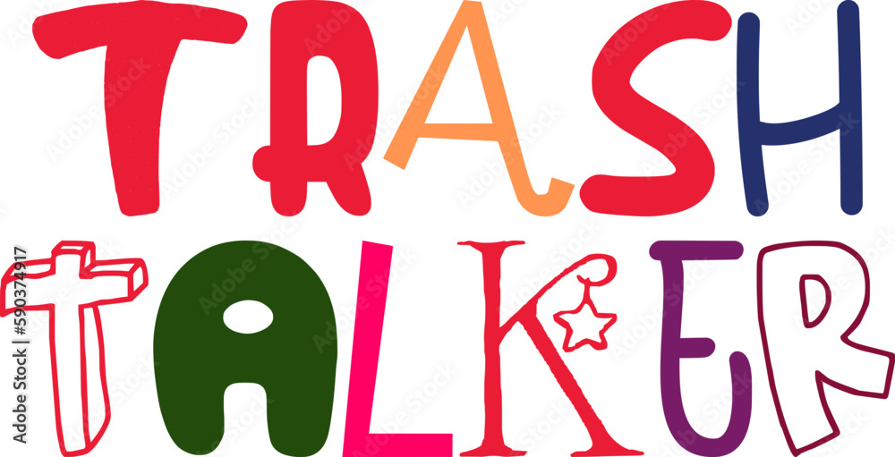 Trash Talker Calligraphy Illustration for Sticker , Postcard , Poster ...
